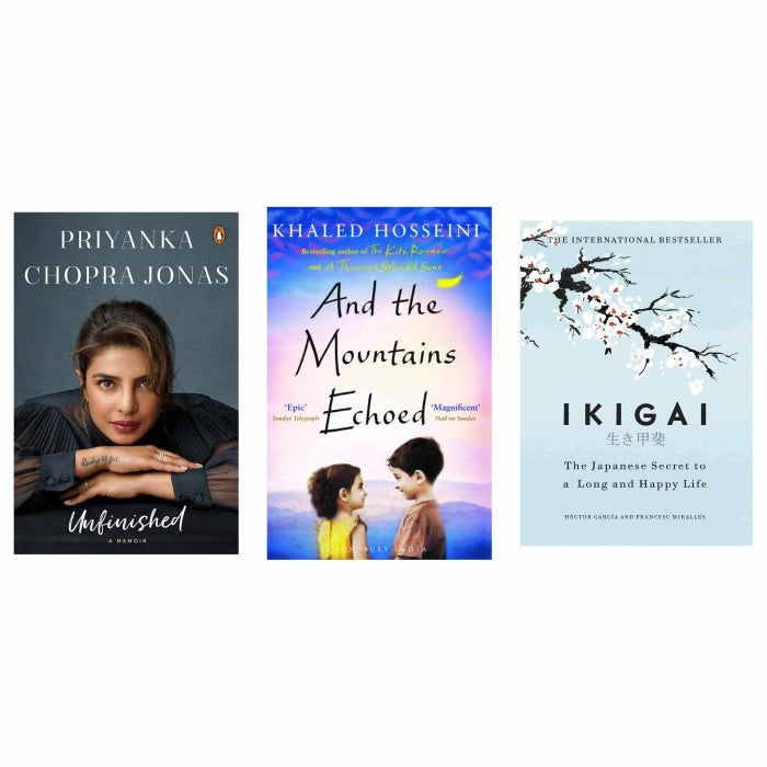 Unfinished, And the mountain echoed, Ikigai 3 Book Set – Bindass Books